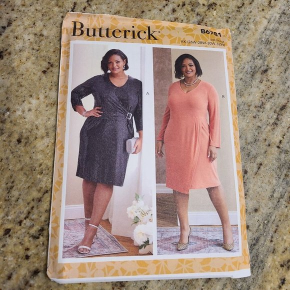 Butterick | Dresses | New Butterick B678 Pattern Faux Wrap V Neck Midi ...
